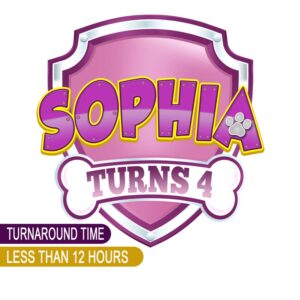 Custom Pink Paw Patrol Logo with Name and Age | Digital Download ...