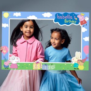 Peppa Pig Photo Booth Frame - Personalized Birthday Selfie Prop ...