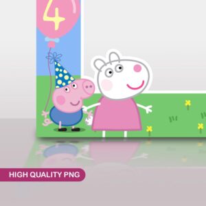 Peppa Pig Photo Booth Frame - Personalized Birthday Selfie Prop ...