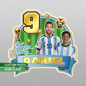 Custom Messi Cake Topper with photo | Printable Topper - Designs4Celebrate