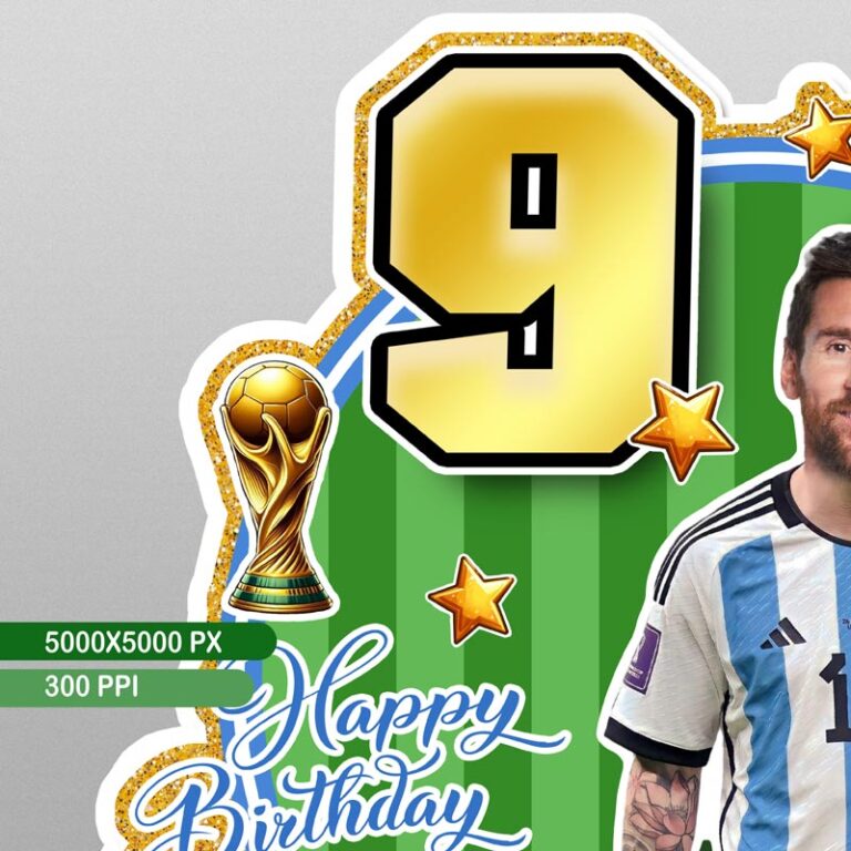Custom Messi Cake Topper with photo | Printable Topper - Designs4Celebrate