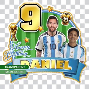 Custom Messi Cake Topper with photo | Printable Topper - Designs4Celebrate
