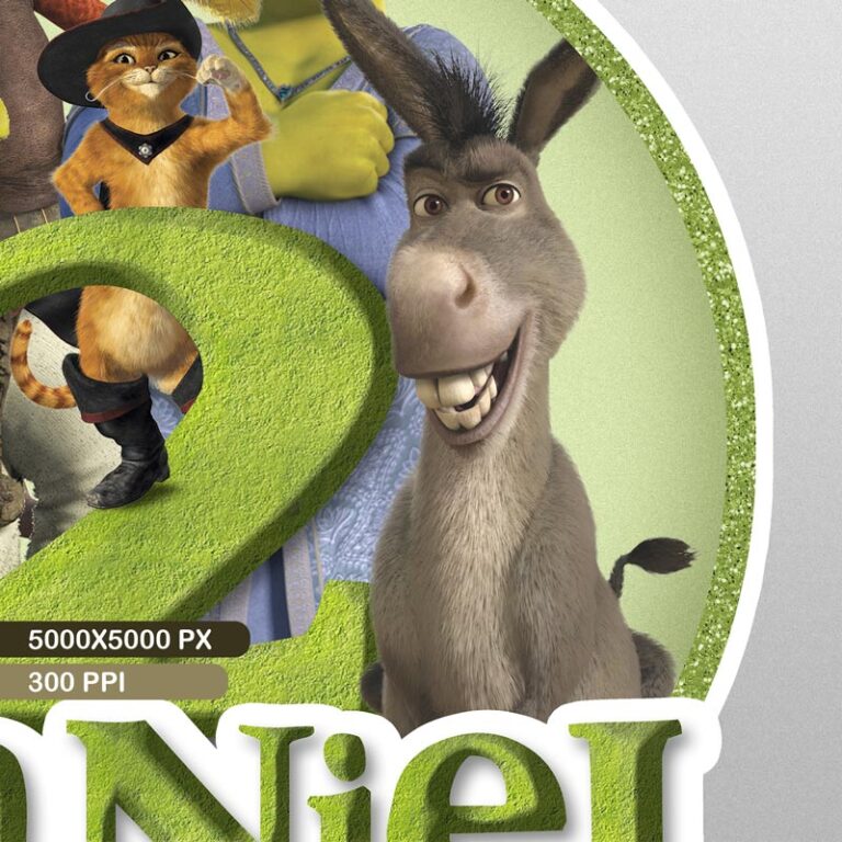 Personalized Shrek Cake Topper - Custom Name & Age - Designs4Celebrate