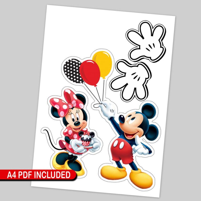 Mickey Mouse Cake Topper – Customizable Name & Age, PDF A4 ...