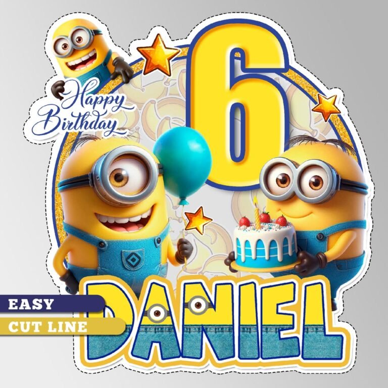 Custom Minions Printable Cake Topper - Designs4Celebrate