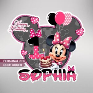 Custom Minnie Mouse Cake Topper Printable - Designs4Celebrate