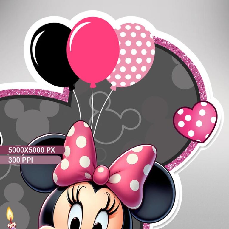 Custom Minnie Mouse Cake Topper Printable - Designs4Celebrate