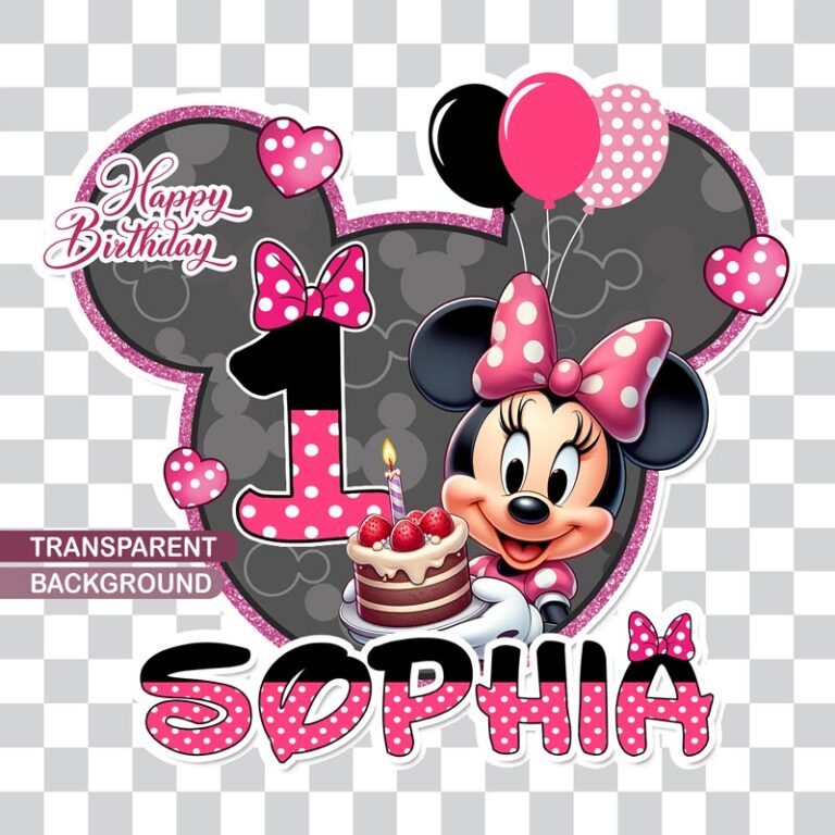Custom Minnie Mouse Cake Topper Printable - Designs4Celebrate