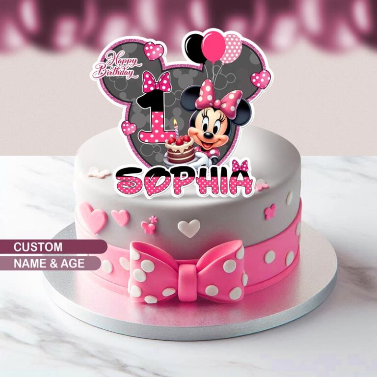 Custom Stitch Cake Topper Printable - Designs4Celebrate