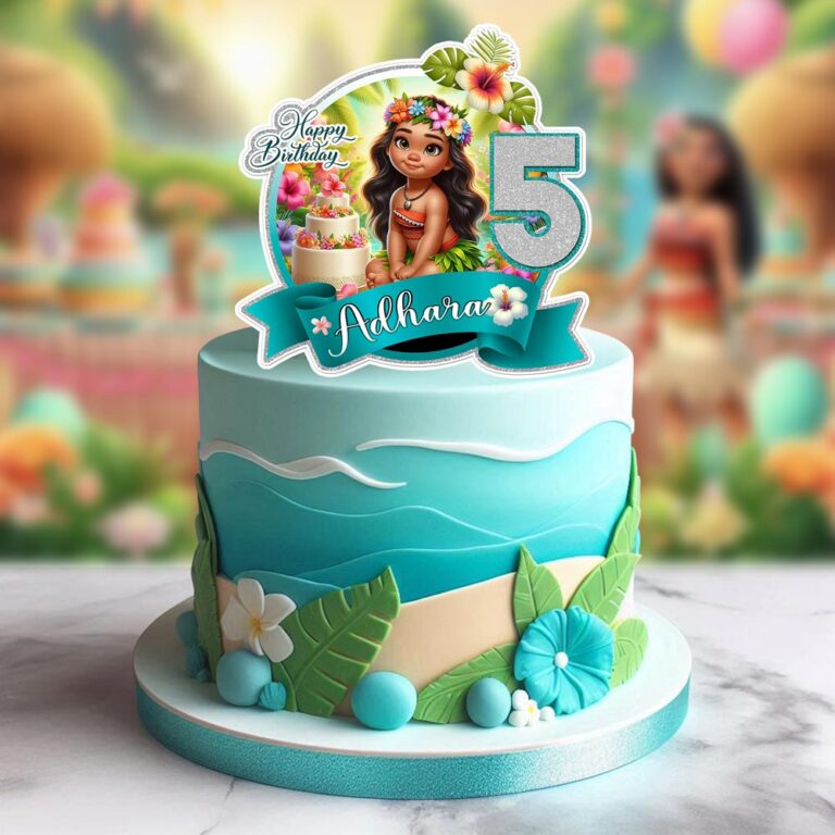 Personalized Moana Cake Topper Printable – Custom Name & Age ...